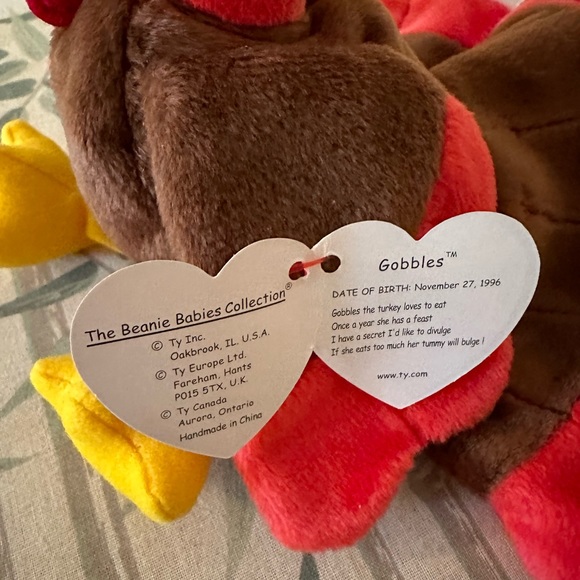 Toys | Ty Beanie Baby Gobbles The Turkey 1996 Rare And Retired | Poshmark
